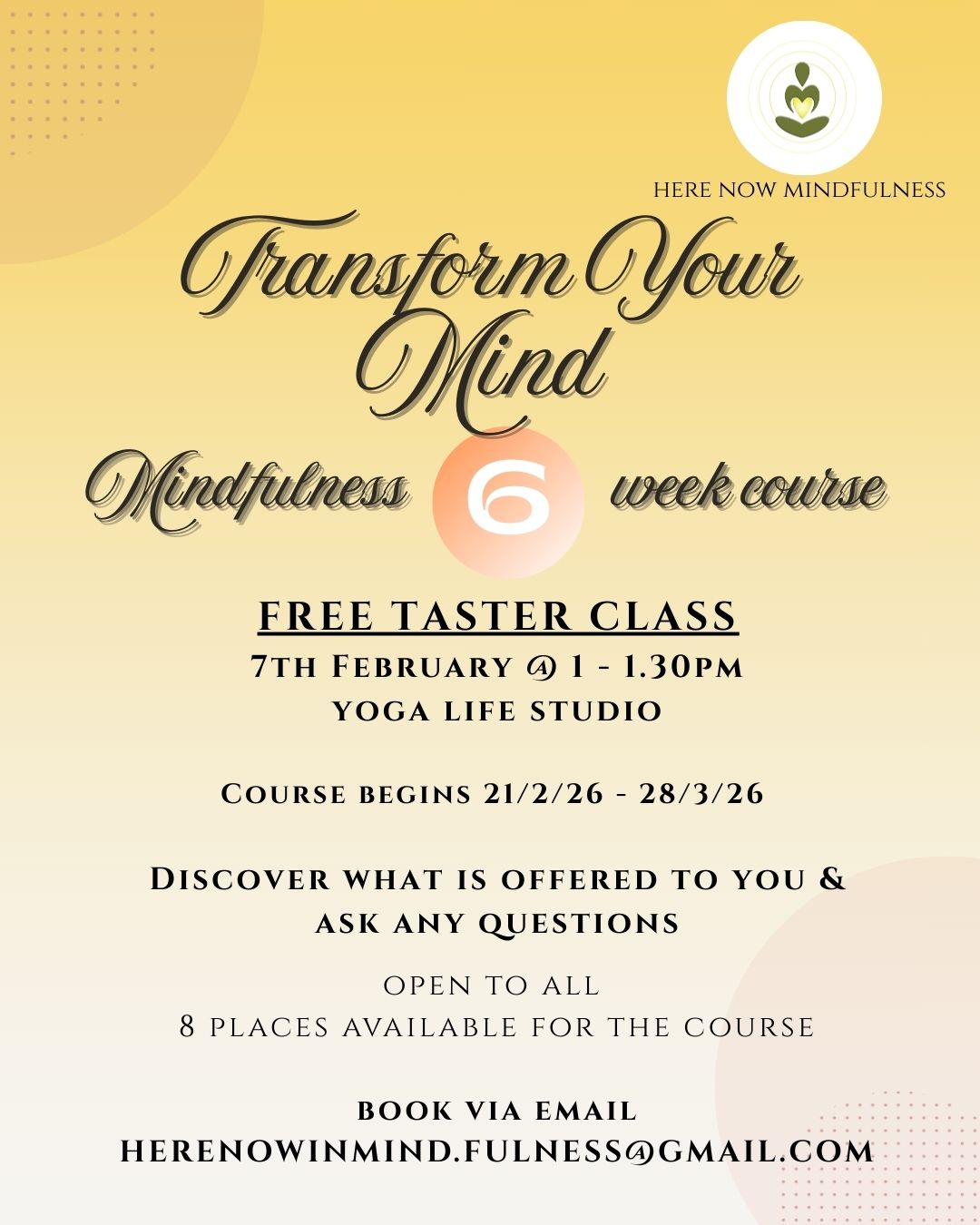 Transform Your Mind - FREE Taster Class - Yoga Life Studio